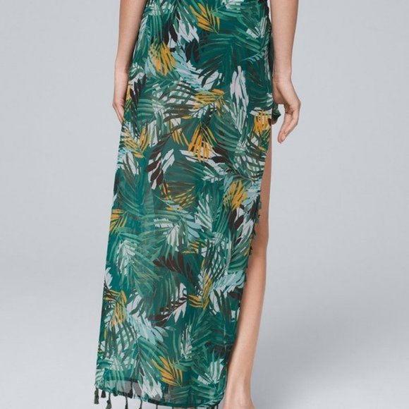 White House Black Market | Swim | Whbm Deep Green Pareo Sarong Tropical ...